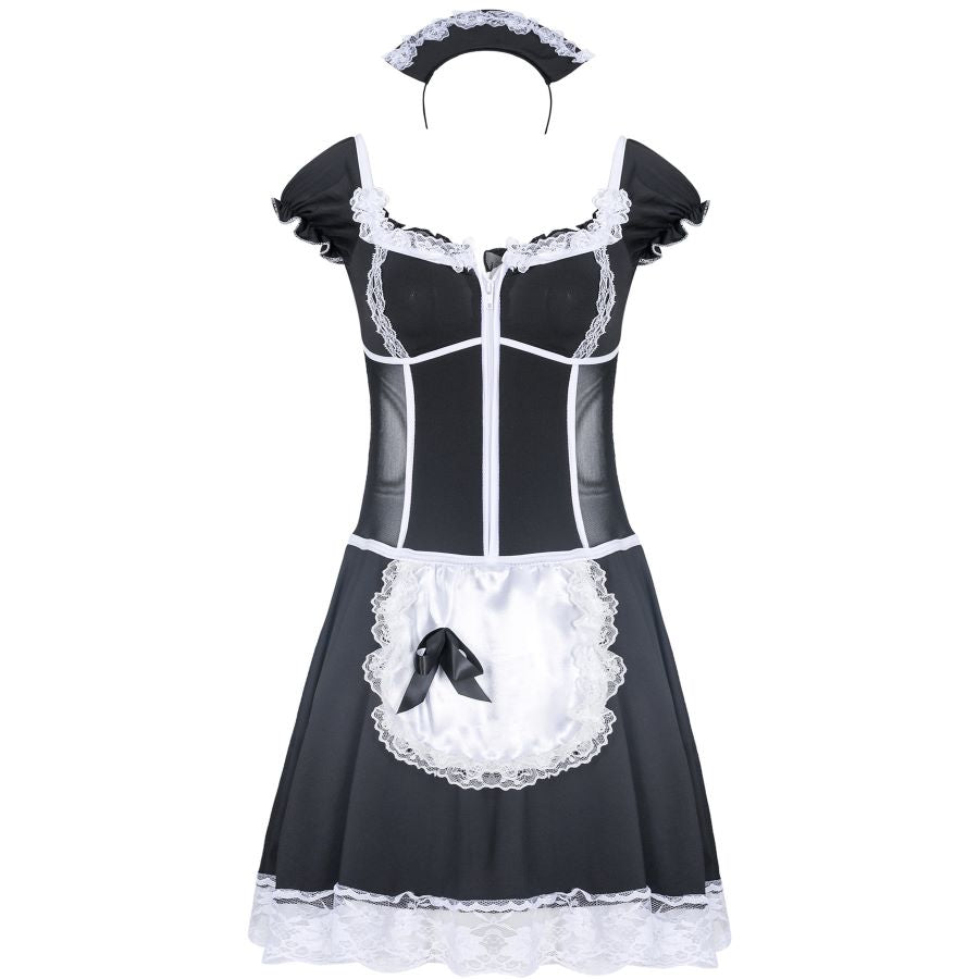 Sexy French Maid Costume, Cosplay Lace Arpon Outfit with Headgear and ...
